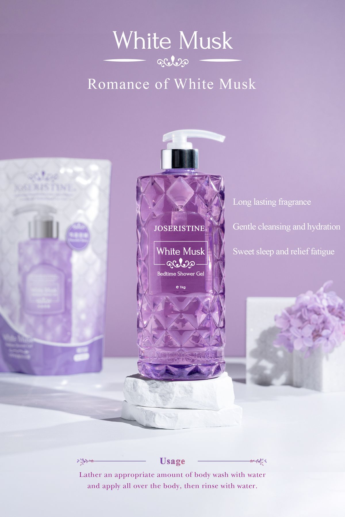 JOSERISTINE | [1+2優惠裝] 白麝香甜睡沐浴露 (1000ml + 900ml + 900ml) |新舊包裝隨機發送 | HKTVmall 香港最大網購平台