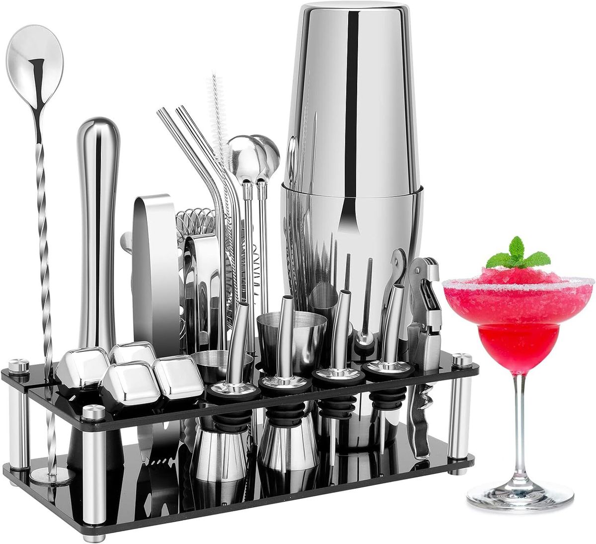 JISULIFE | Professional Bartending Set 23 Pieces Cocktail Bartender Bar ...