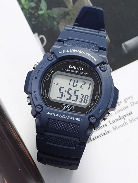 Casio | 卡西歐 CASIO W219 W219H W-219 W-219H W-219H-2 W-219H-2A 復古錶 藍色 七年 ...