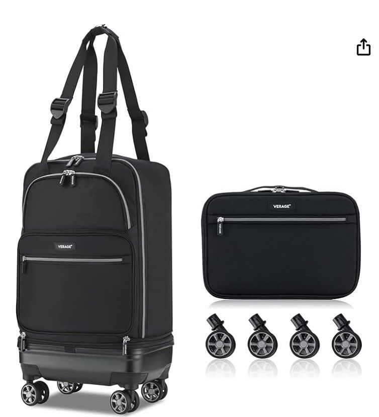 維麗杰 | Verage 黑色可摺疊拆輪行李箱 | 顏色 : 深黑色 | 尺碼 : 24 inch / 24吋 | HKTVmall 香港最大網購平台