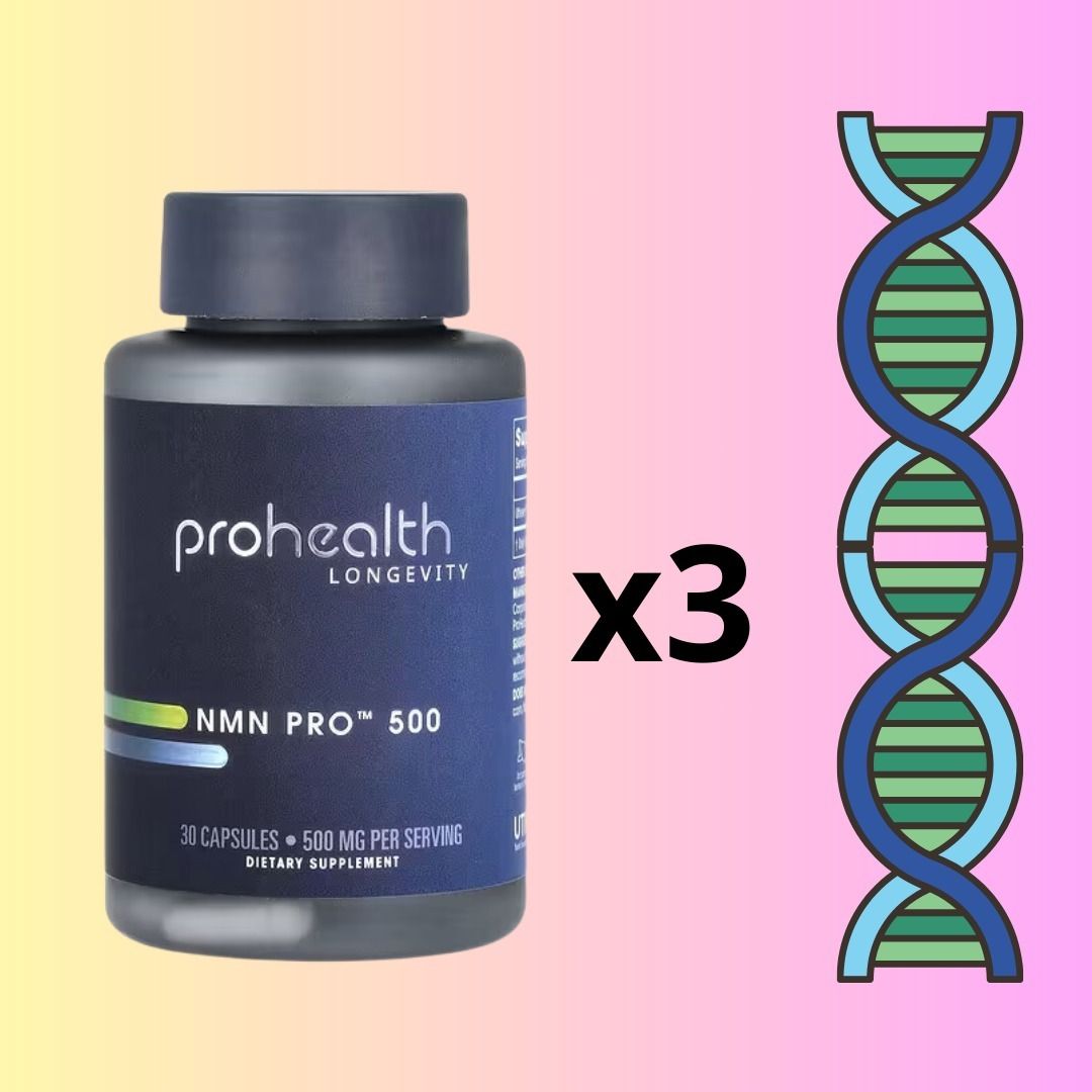 ProHealth LONGEVITY | 3瓶 NMN Pro 500 (NMN 15000) + 端粒長度分析 (醫藥級高純度 ...