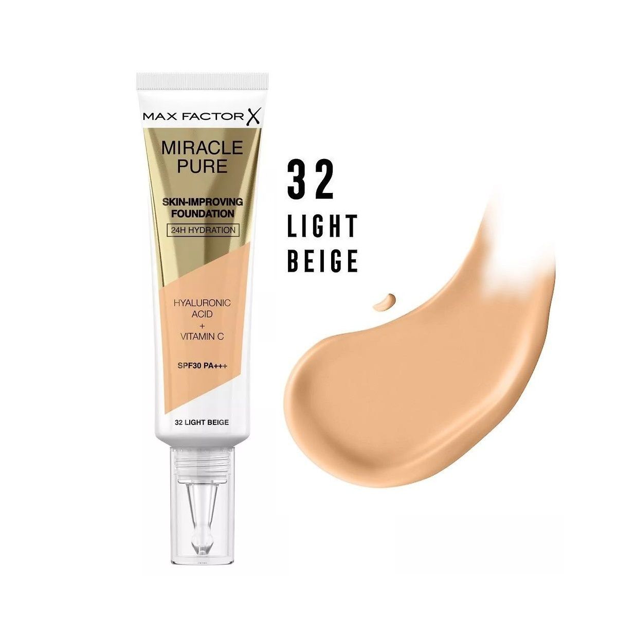 Max Factor | Miracle Pure 盈潤養膚粉底霜 SPF30 PA+++ #32 LIGHT BEIGE 30ml (平行 ...