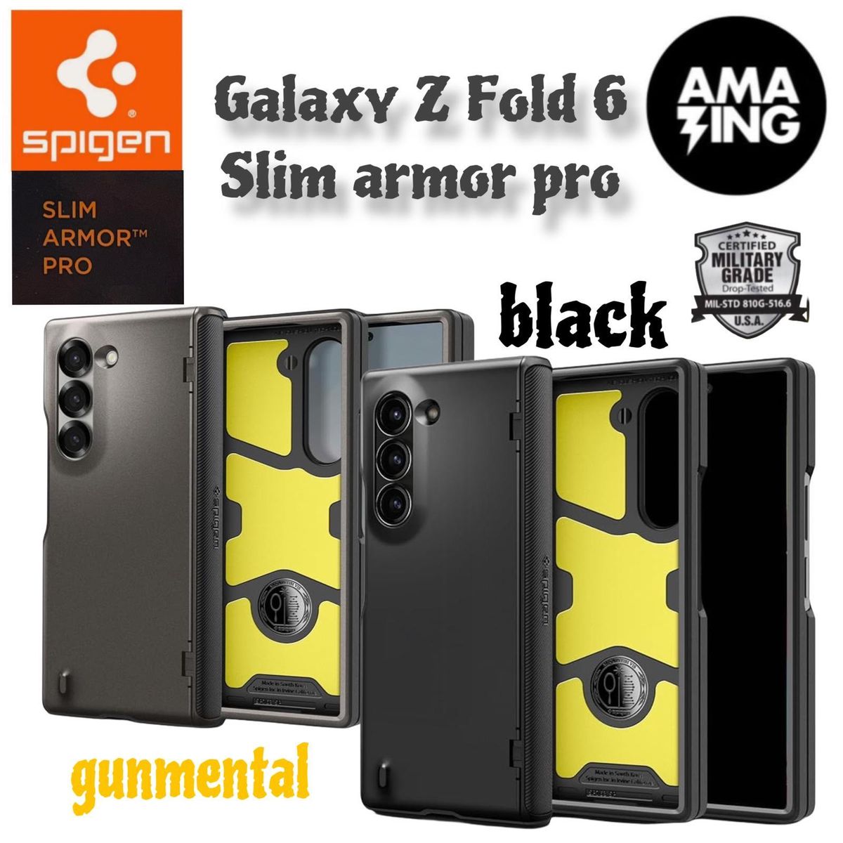 Spigen | Galaxy Z Fold 6 Case Slim Armor Pro 2024 高階極級防撞手機保護殼 BLACK 黑色 | 顏色 : 深黑色 | HKTVmall 香港最 ...