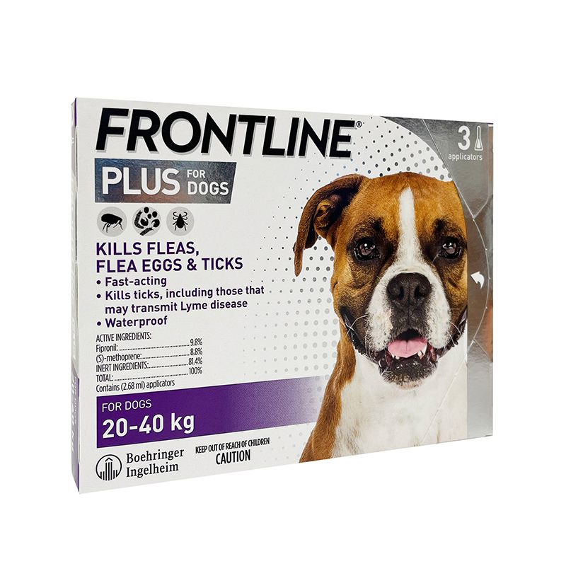 FRONTLINE | FRONTLINE -Plus for Large Dogs 20-40KG Kills Fleas, Flea ...