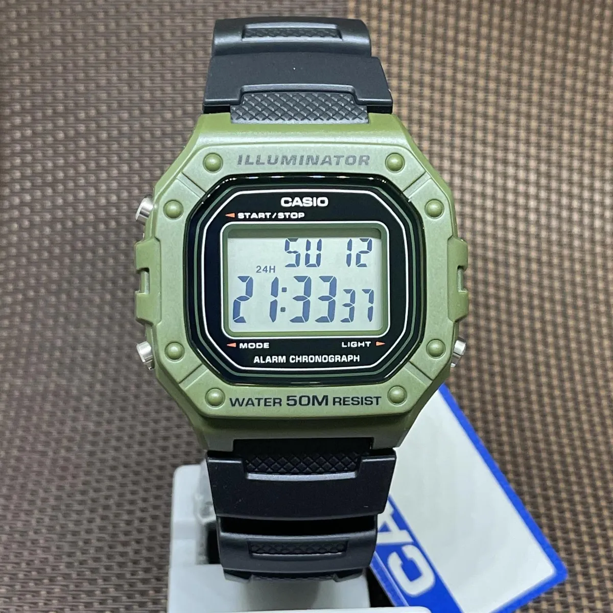 Casio | 卡西歐 CASIO W218 W218H W-218 W-218H W-218H-3 W-218H-3A 七年電池壽命 黑綠色 ...