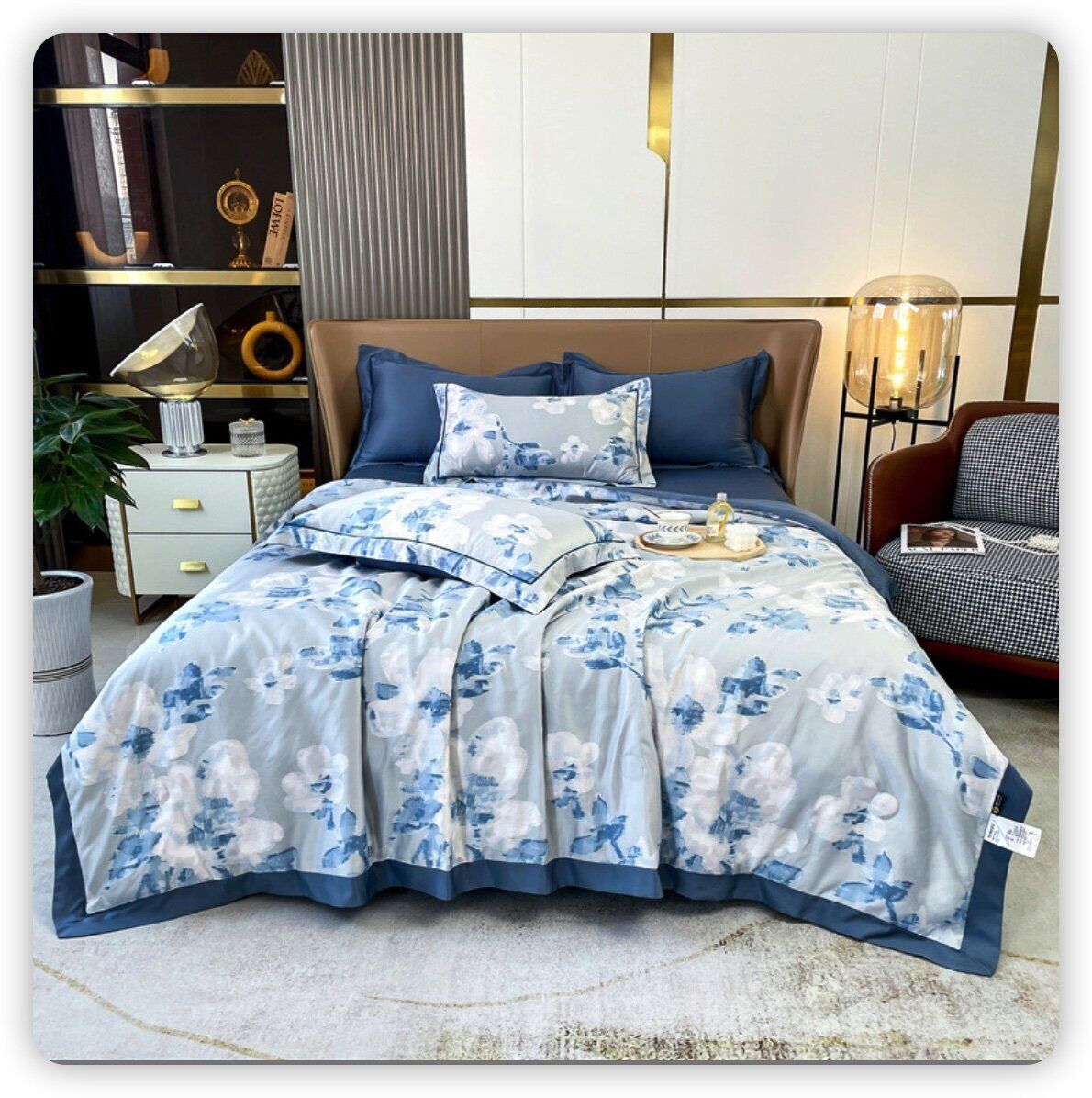 CW | 真絲夏被冰絲涼感夏涼被（200*230cm四件套）（水墨江南） | HKTVmall 香港最大網購平台