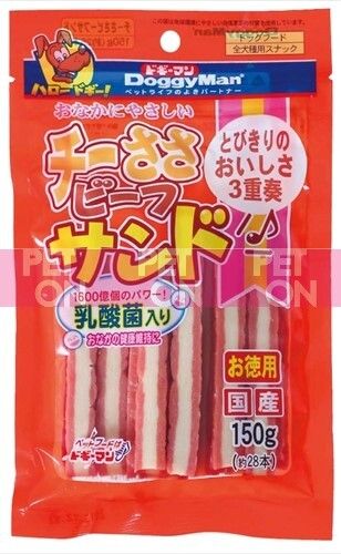 DoggyMan | DOGGYMAN 日本乳酸菌雞牛芝士肉條 (約28本) 150g (81054) (日本平行進口) 此日期前最佳: 2025年6月 | HKTVmall 香港最大網購平台