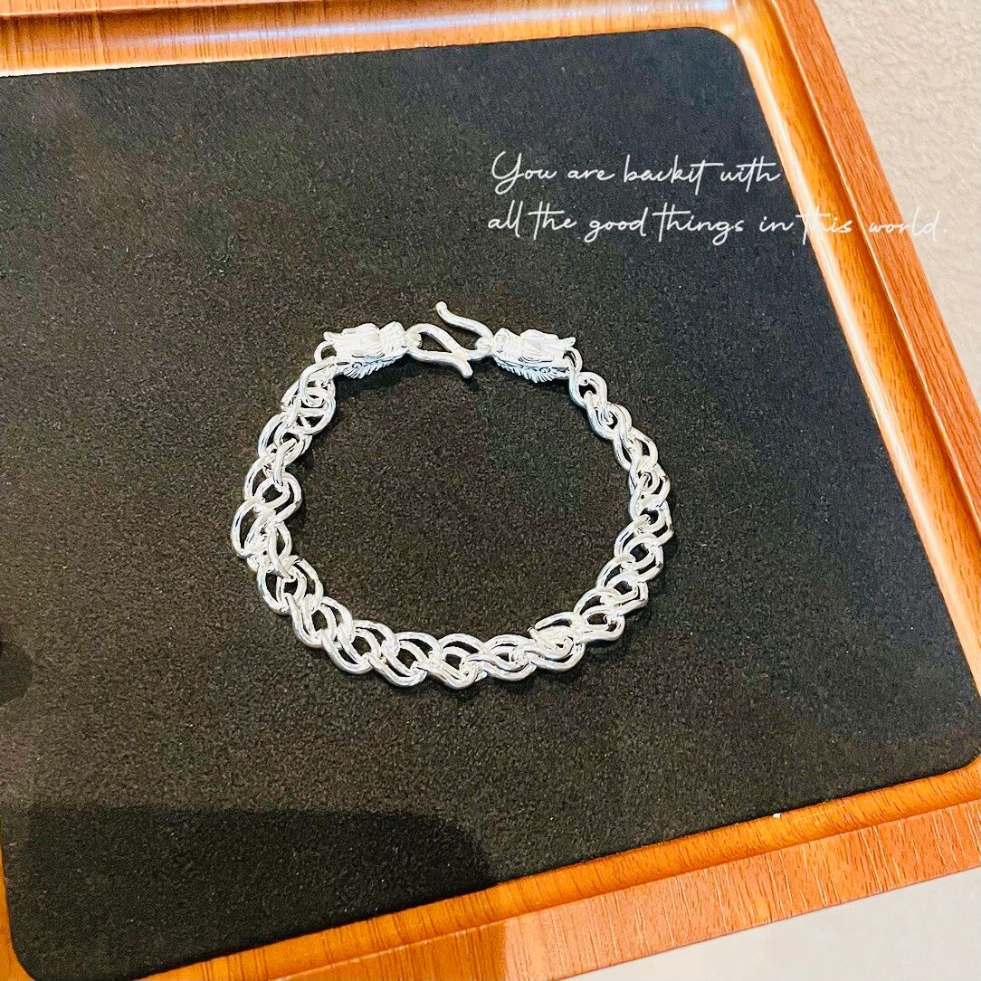 Silver Queen | S999 純銀包18K 型格龍頭素銀手鏈 純銀手鏈 | HKTVmall 香港最大網購平台