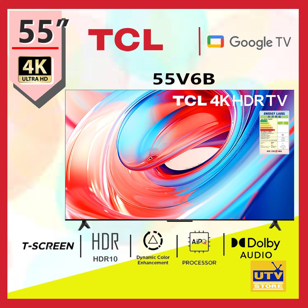 TCL | 55 吋 V6B 4K HDR Google TV TCL 55V6B | 屏幕尺寸 : 55吋 | HKTVmall 香港最大網購平台