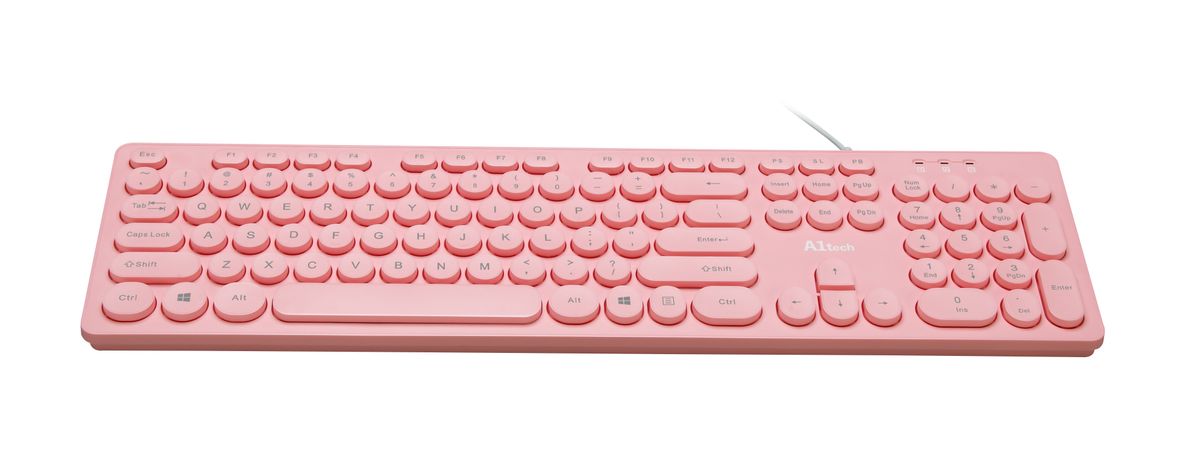 Silvertec | A1tech ACKW-02-PK 圓形輕巧有線USB鍵盤 粉紅色 | 顏色 : Pink (PI ...