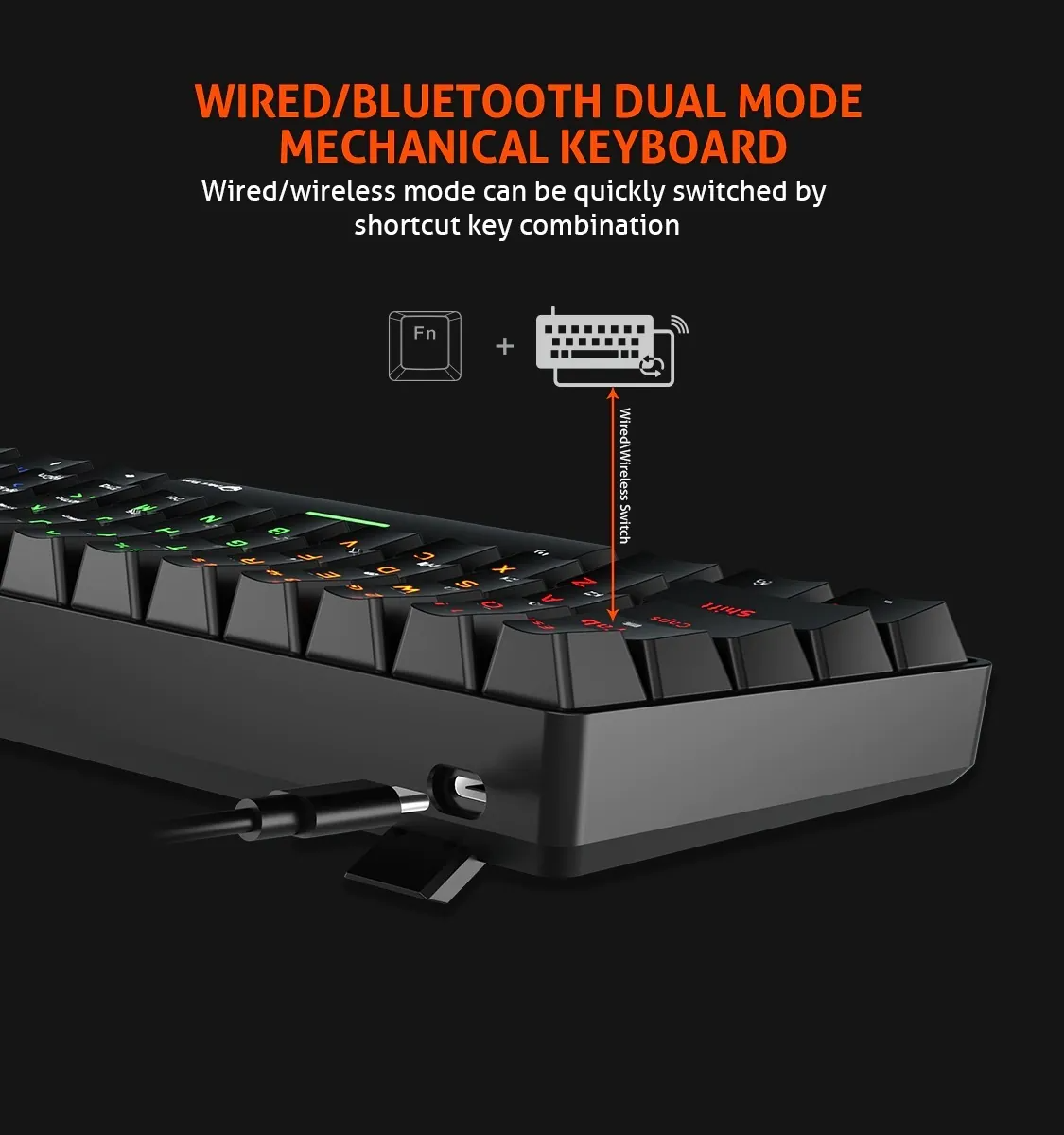 MEETION | Meetion Dual Mode Bluetooth 60 Gaming Keyboard 無線機械鍵盤 MT ...