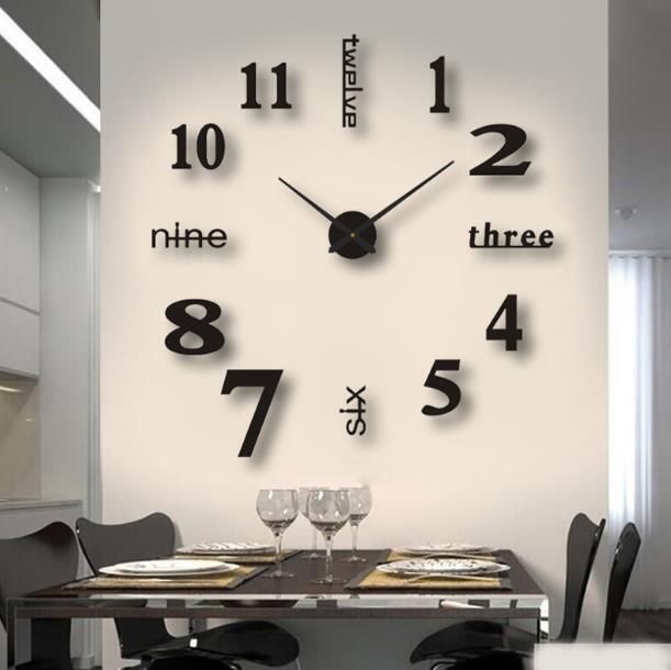文記 | 靜音掛鍾 立體裝飾鍾 歐式時鐘 牆貼鐘錶(大號立體130cm) #(MAN) | HKTVmall 香港最大網購平台