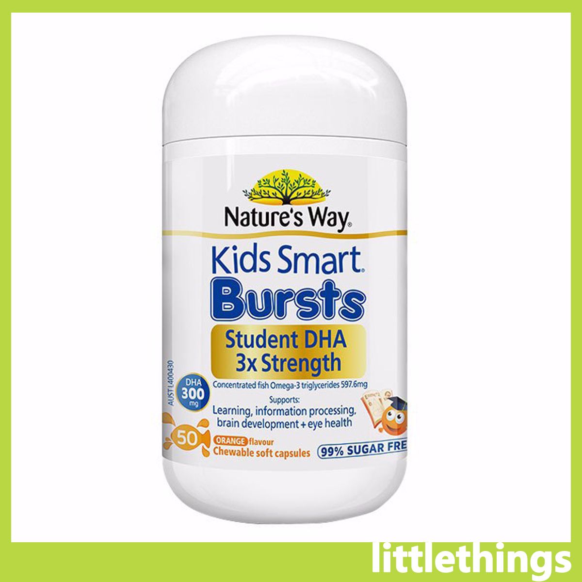 Nature's Way | Kids Smart 學童健腦 3倍強度兒童 DHA 300mg 50粒 咀嚼軟膠囊 [平行進口] *不同包裝 ...