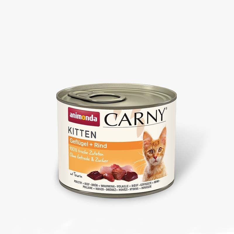 Animonda | （exp：01/11/2024）Carny 無穀物 牛+家禽拼盤 幼貓主食罐200g ＃N03(836982 幼黃)（新老包裝隨機發貨） | HKTVmall 香港最大網購平台