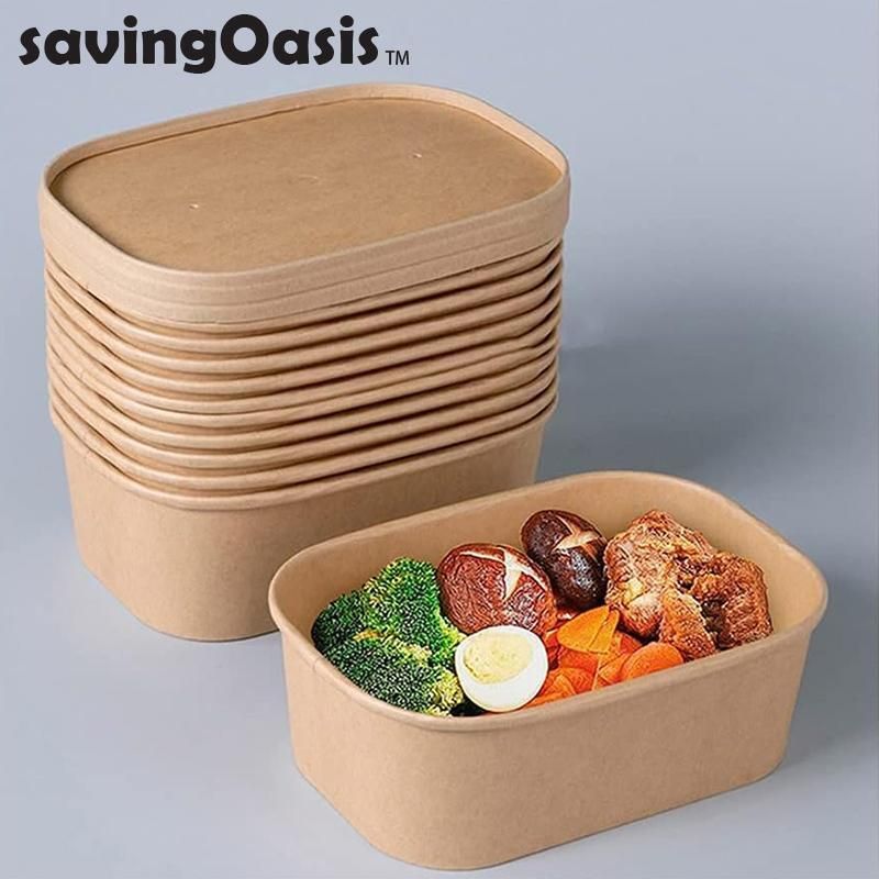 MasterTool | Savingoasis [25套] 帶蓋一次性環保750ml餐盒 環保加厚牛皮紙飯盒 防水防油 打包盒 快餐盒 外賣盒 外賣餐具 即棄外帶食物盒 | 款式 : 25 ...