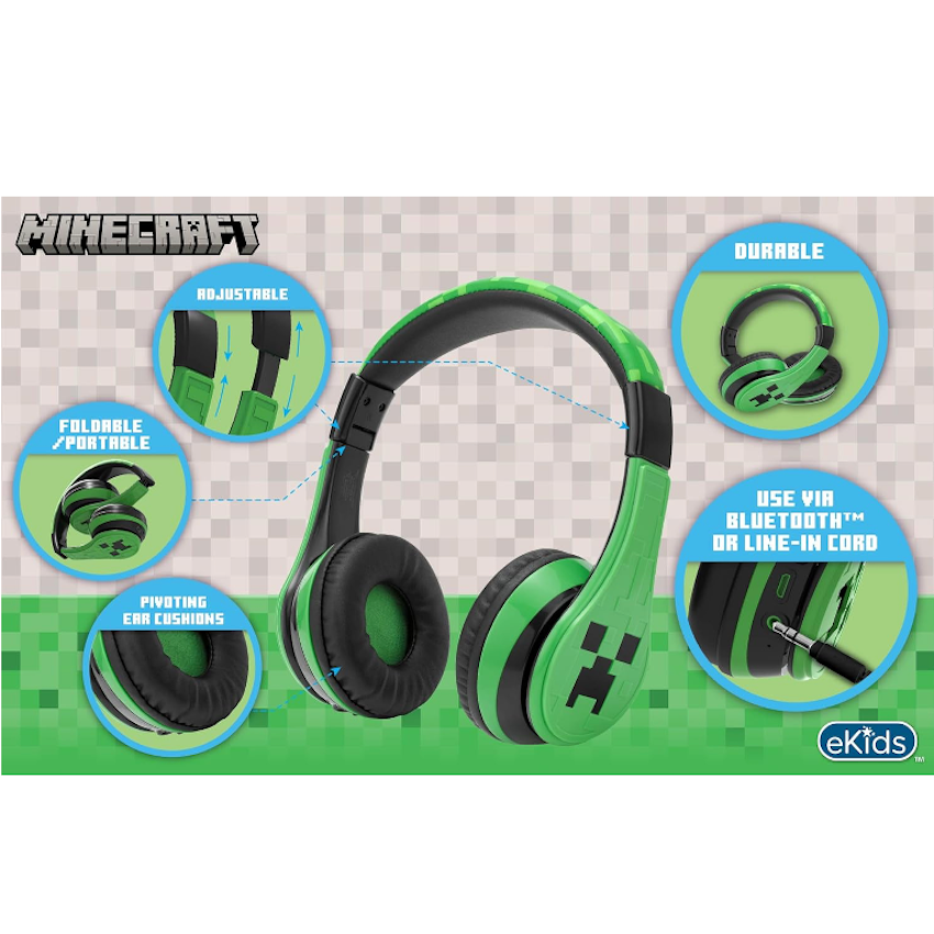 Minecraft | 美國 Minecraft Headphone 藍牙耳機 (內置 Microphone) | HKTVmall 香港最大網購平台