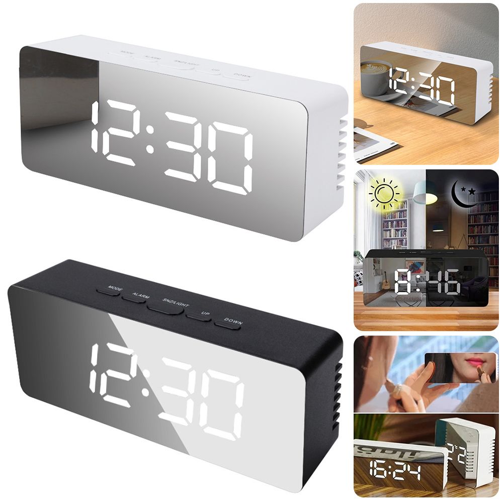 ALPHASTAR SUPERMALL | [White] Multifunctional Mirror Clock LED Digital ...