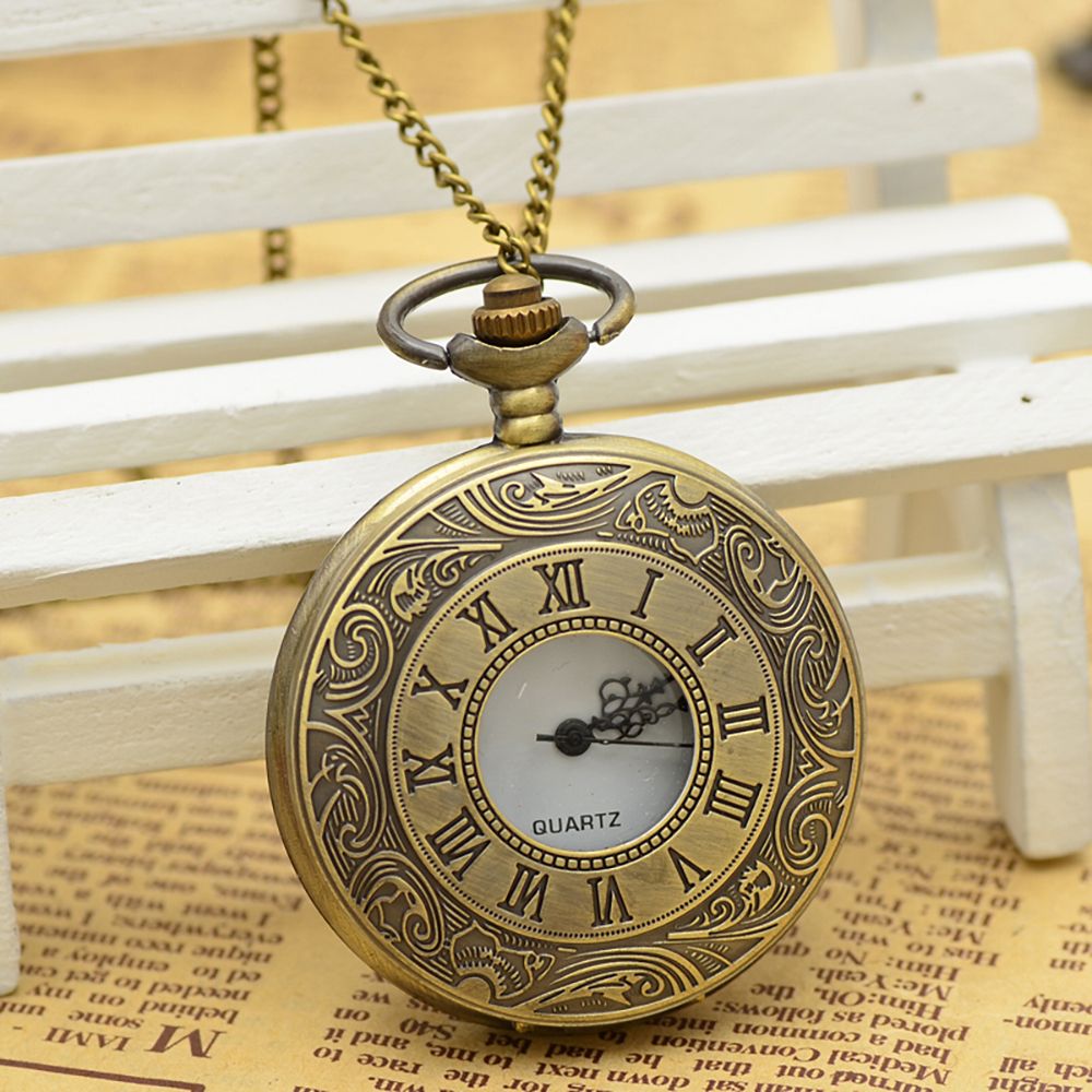 ALPHASTAR SUPERMALL | Bronze Vintage Large Pocket Watch Pattern Pocket ...