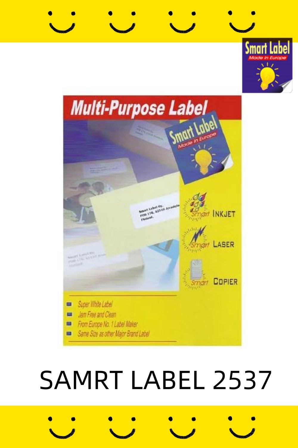 SMART LABEL | Smart Label A4 多用途標籤貼紙 2537 (70 x 52 mm) (1盒100張) | 尺碼 ...