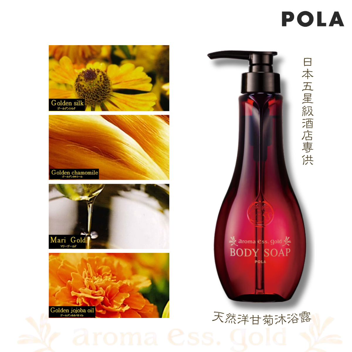 POLA | 日本化妝品品牌 Aroma Ess Gold天然洋甘菊沐浴露 -460ml (四種黃金精華)｜滋潤保水｜無防腐劑｜V261 | 組合 : 款式一 | HKTVmall 香港最大網購平台