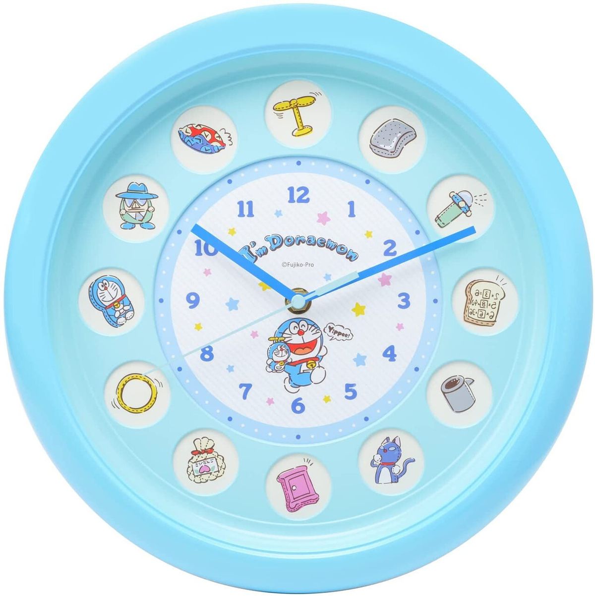 Doraemon | Doraemon Clock Doraemon Wall Clock circle Colorful Blue ...
