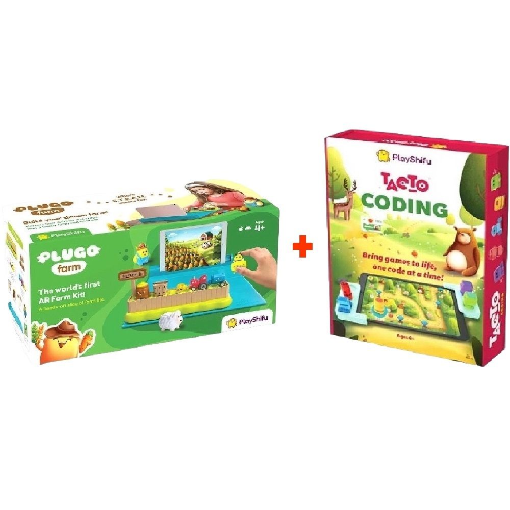 童樂高飛 | PlayShifu 互動式STEM玩具 Tacto Coding + 教育農場玩具 Plugo Farm(套件 + 應用程式 ...