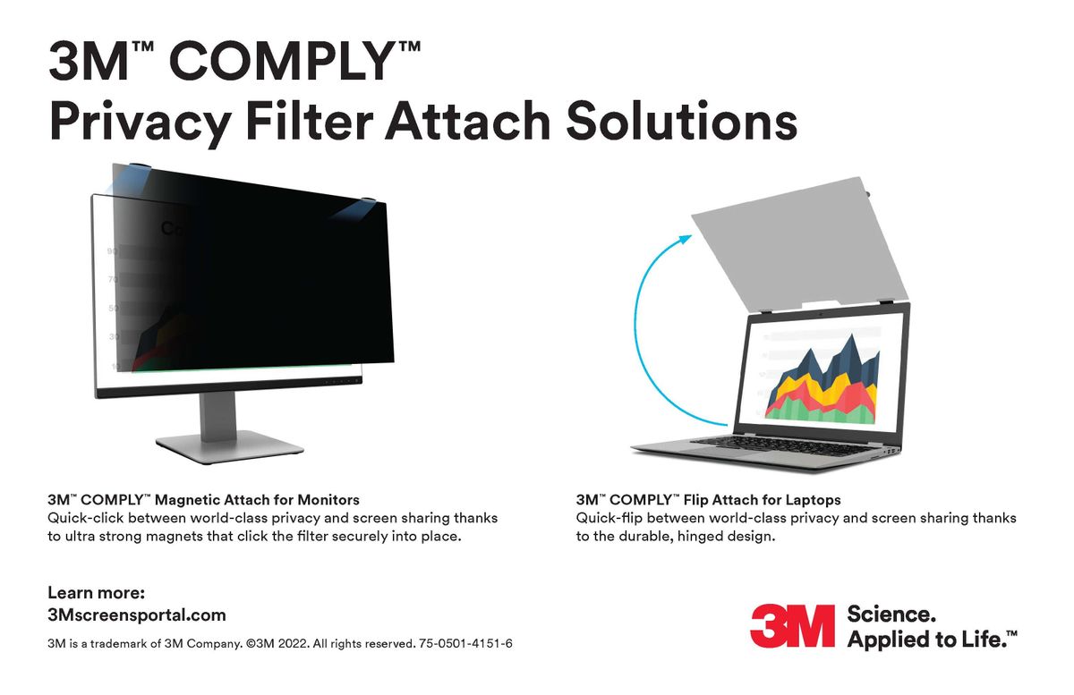 3M™ | 3M 24.5 熒幕防窺片(全螢幕, 磁吸版) Privacy Filter Full Screen Monitor 3M ...
