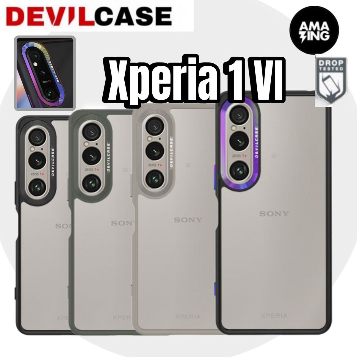 DEVILCASE | DEVILCASE 惡魔防摔殼 標準版 for SONY Xperia 1 VI 黑色 + 幻彩 | 顏色 : 彩色3 | HKTVmall 香港最大網購平台