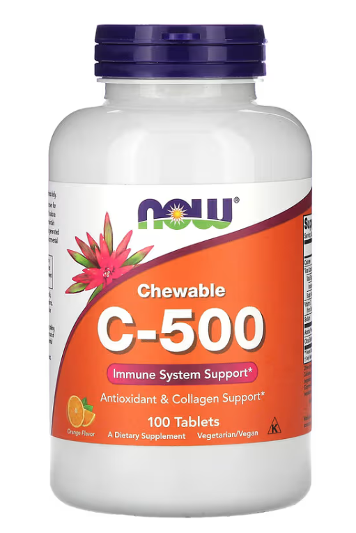 NOW Foods | C-500 天然橙汁味咀嚼片 100片 維他命C 500毫克 - 最後5瓶-售完即止-最佳日期:2024年8月底 ...