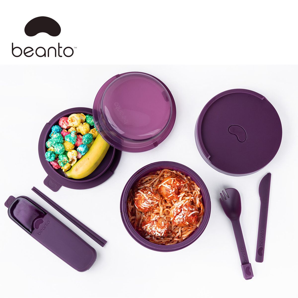 beanto | 隨身餐具組合 - Eggplant | HKTVmall 香港最大網購平台
