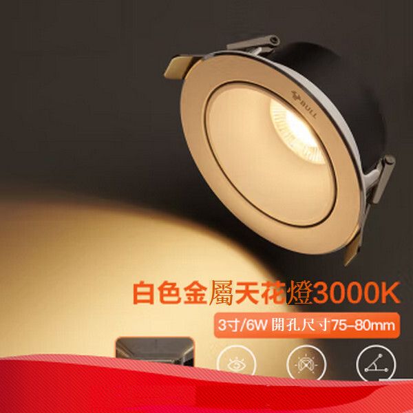 DDS | LED射燈嵌入式天花燈【金屬防眩/白色（6W暖白光3000K）】#N78_029_062 | HKTVmall 香港最大網購平台