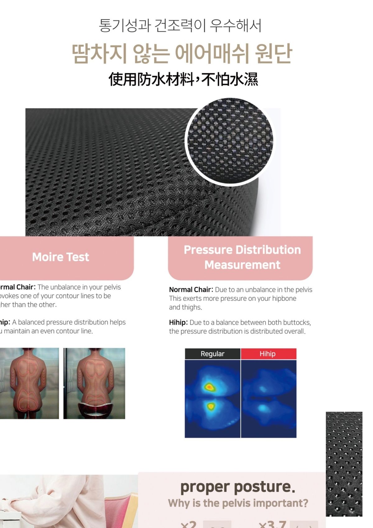 HIHIP | Pelvic cushion 骨盤矯正坐墊｜人體工學椅墊｜坐姿矯正椅背｜ 護脊坐墊 | 顏色 : 黑色 | HKTVmall ...
