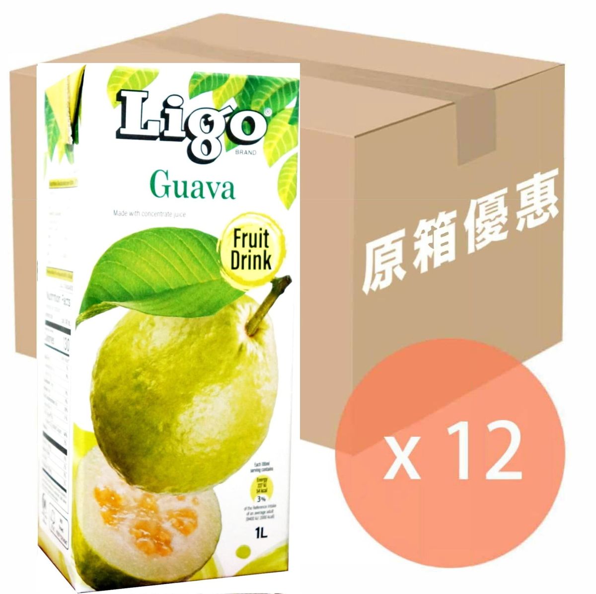 Ligo | [原箱] LIGO - 歐洲直送 - 番石榴汁 - 1公升 x 12 | HKTVmall 香港最大網購平台