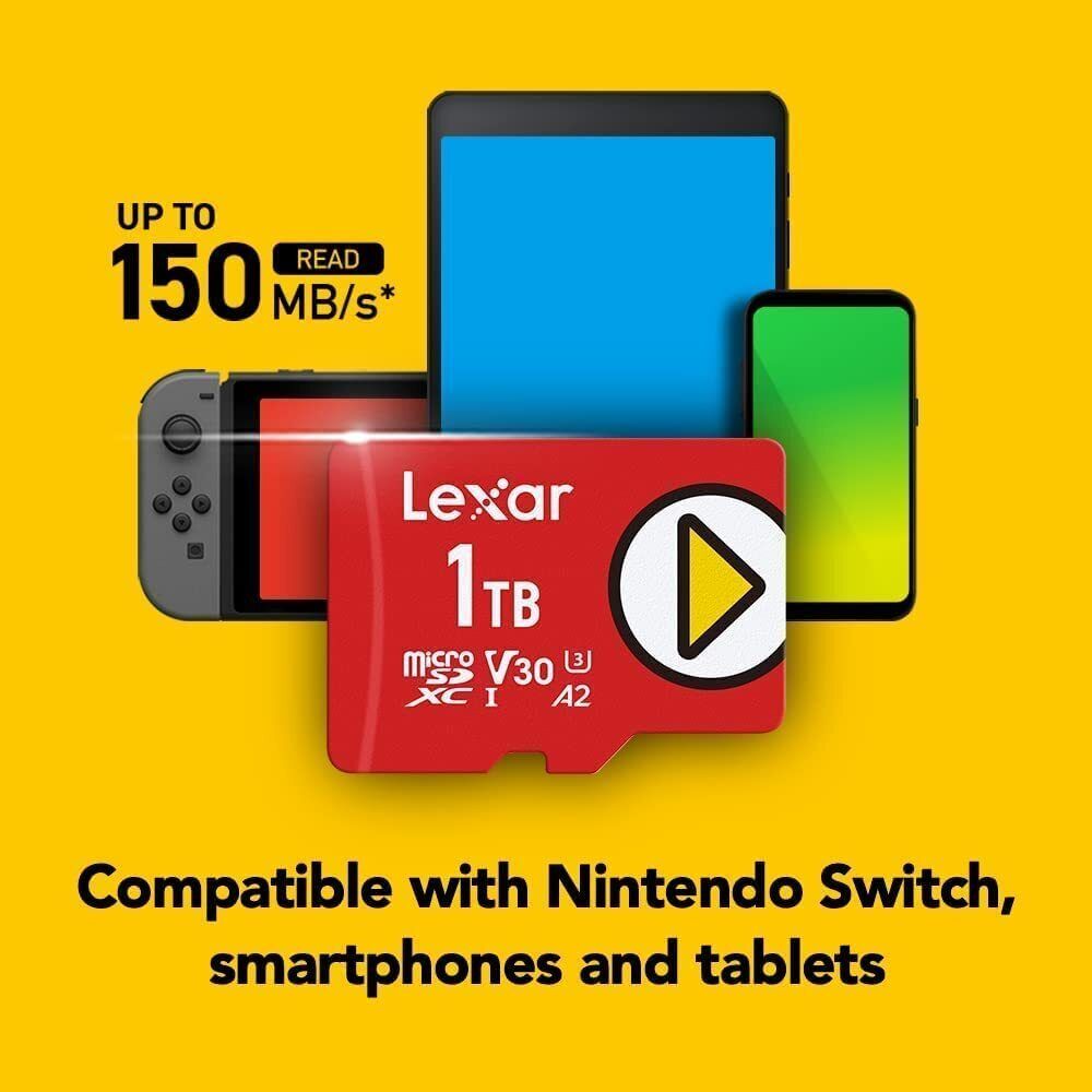 LEXAR | 雷克沙 1TB PLAY microSDXC UHS-I 記憶卡(150MB/S) C10 U3 V30 A2 (LMSPLAY001T-BNNNG) -【原裝正貨】 | 尺碼 ...