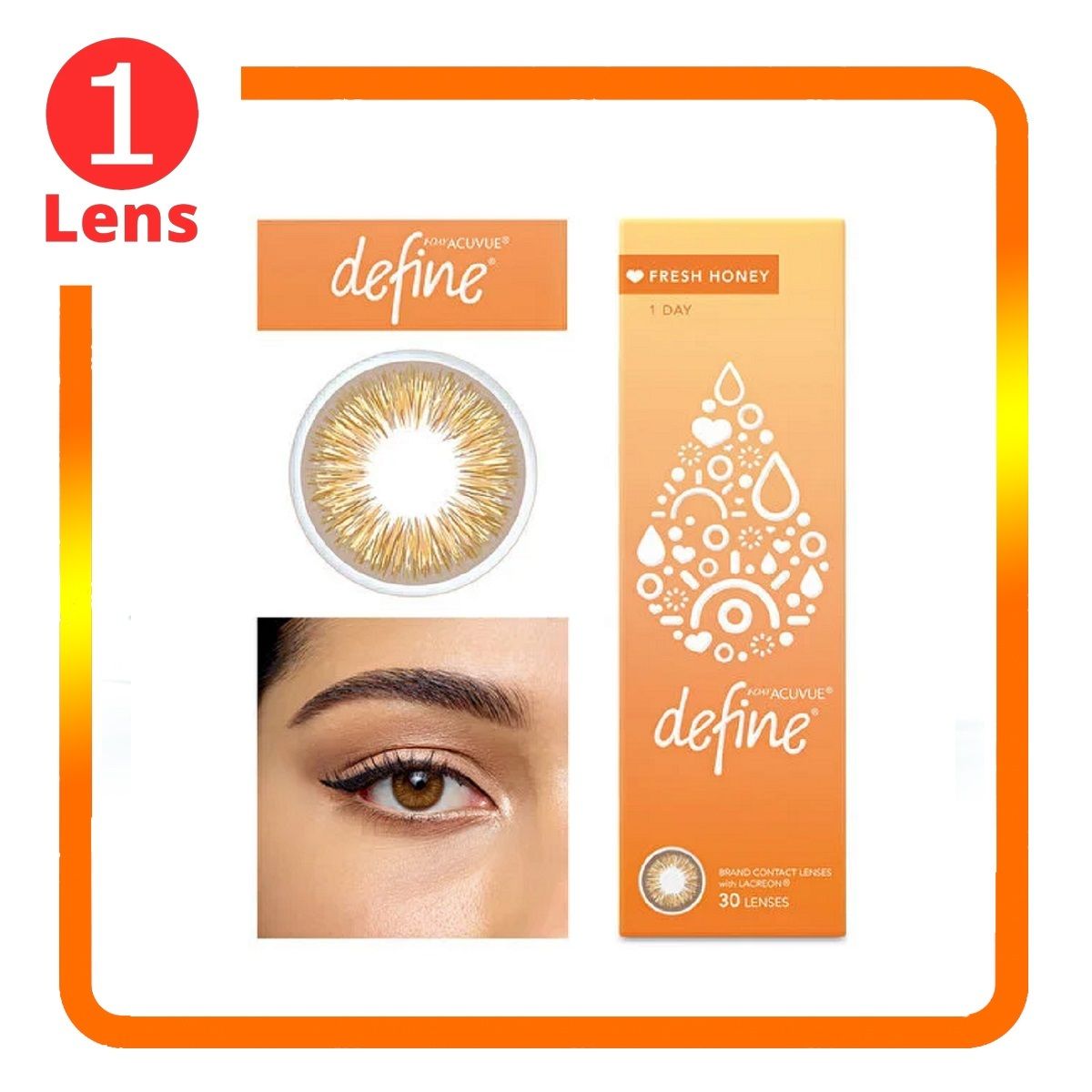 ACUVUE | Define Fresh Honey 1 Day Contact Lens P-0.00 [平行進口] | 尺碼 : -0. ...