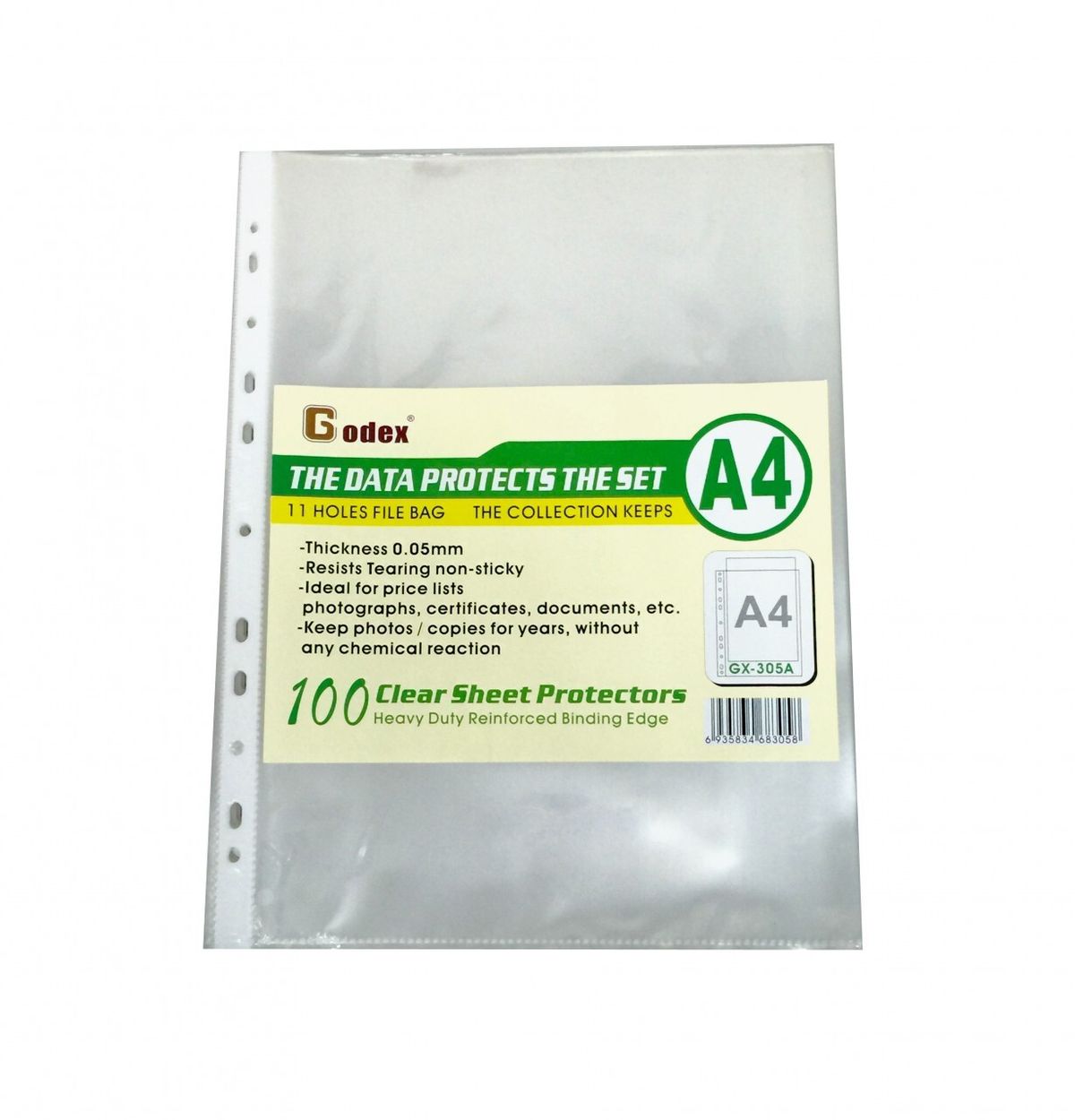 Godex | Godex 11孔文件保護套, A4, 5C (100個/包) | HKTVmall 香港最大網購平台
