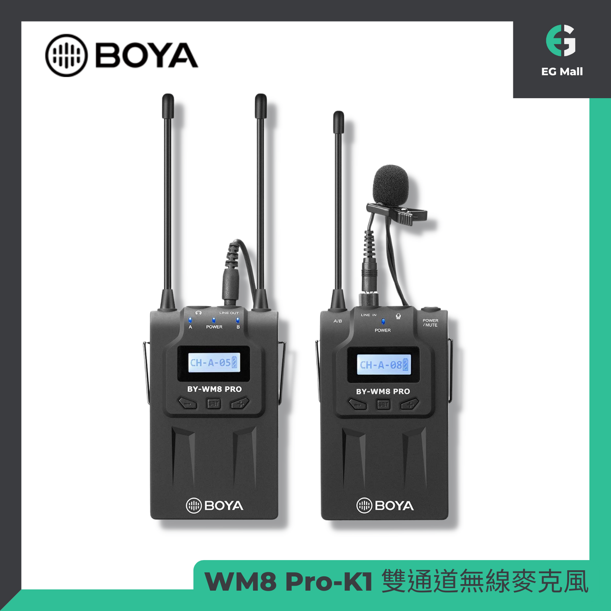 BOYA | WM8 Pro K1 UHF Wireless Lavalier Microphone System Recorder ...