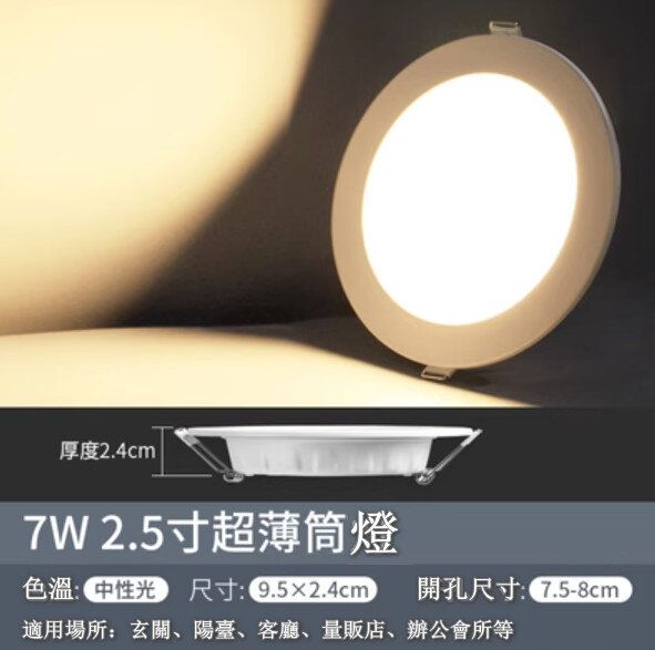 DDS | LED天花筒燈【7W】【2.5寸超薄中性光】 #N161_012_023 | HKTVmall 香港最大網購平台