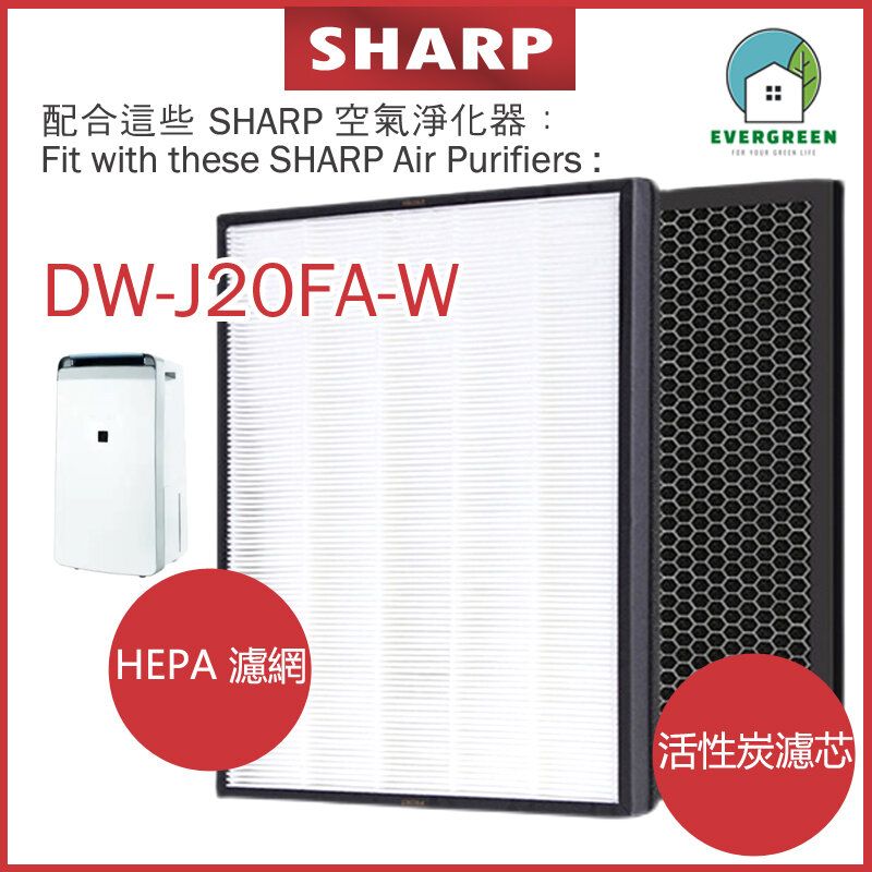 EVERGREEN. | Replacement Filter for Sharp DW-J20FA-W Air purifier ...