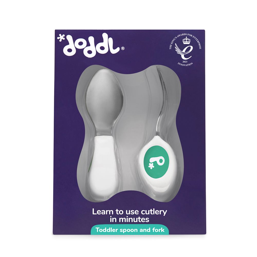doddl | 英國doddl秒拾餐具 - 人體工學兒童學習餐具2件組(湯匙+叉子) - 湖水綠 | 顏色 : Aqua | HKTVmall 香港最大網購平台
