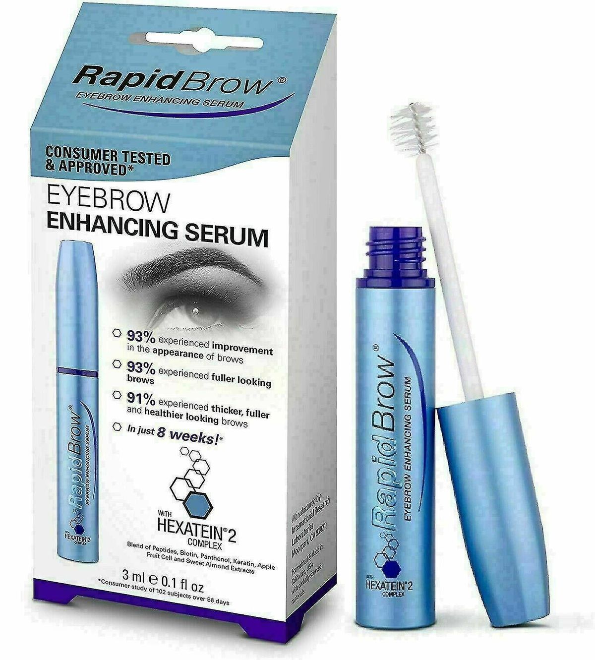 RapidLash | RapidBrow 眉毛增強精華增強眉毛的強度和厚度豐富的蛋白質和維生素成分 - 3ml (平行進口)36959 | HKTVmall 香港最大網購平台
