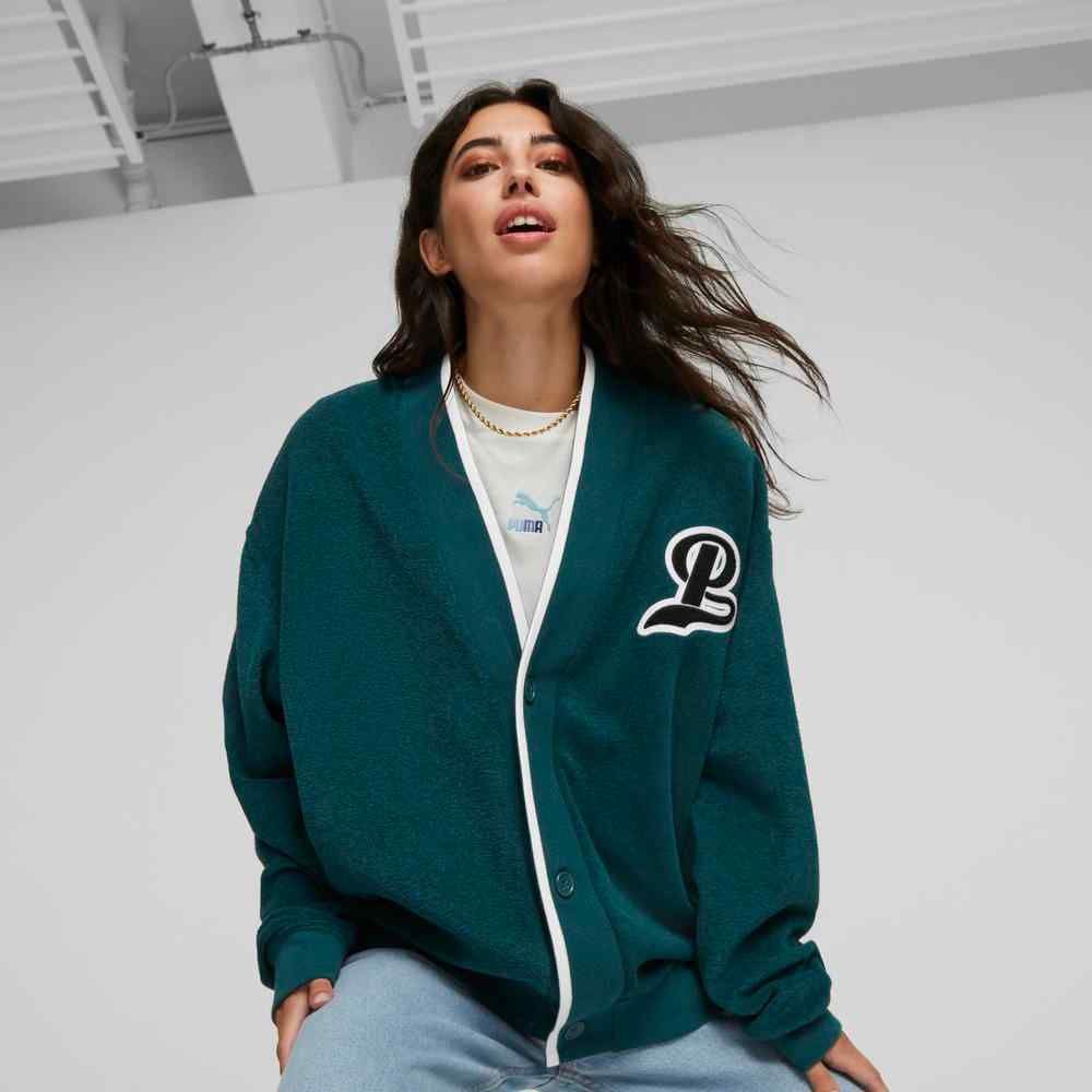 PUMA | Puma Team Fancy Fleece Cardigan男女皆宜開襟衫 | 顏色 : 綠色 | 尺碼 : XS ...
