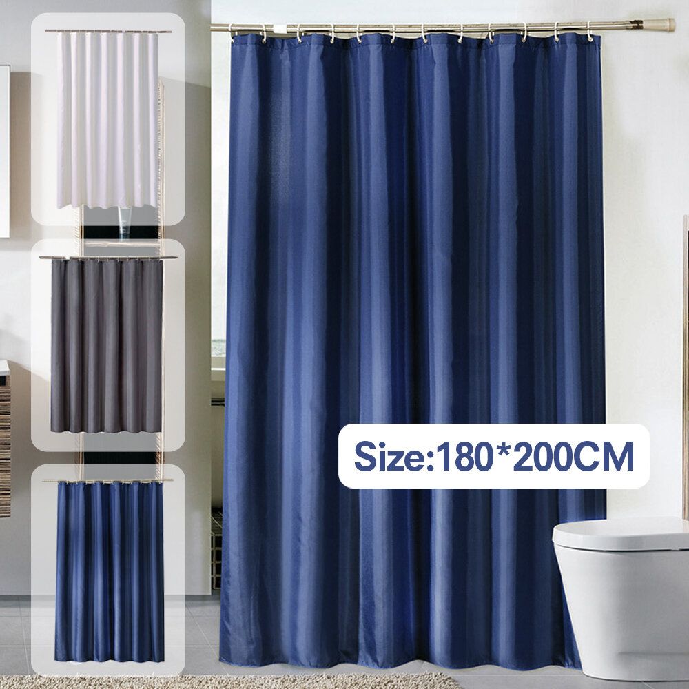 Tuenmall | blue polyester fabric plain shower curtain hotel waterproof ...