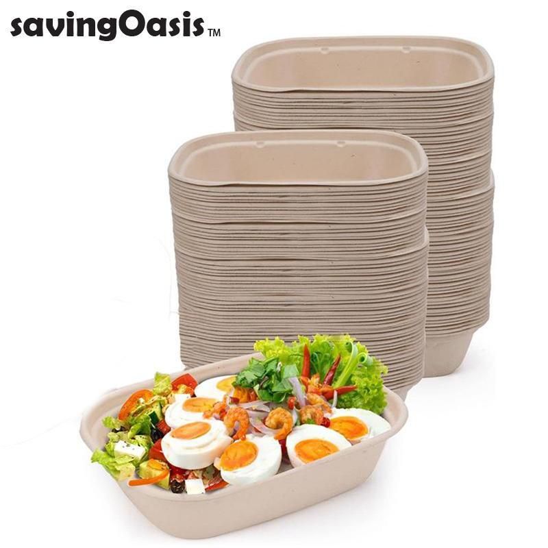 MasterTool | 【可降解及可微波爐用 | 25件】Savingoasis 環保竹漿紙便當盒(700ml) 紙漿餐盒連蓋 午餐盒 輕食飯盒 沙拉盒 外送外賣餐盒 帶蓋餐盒 微波飯盒 ...