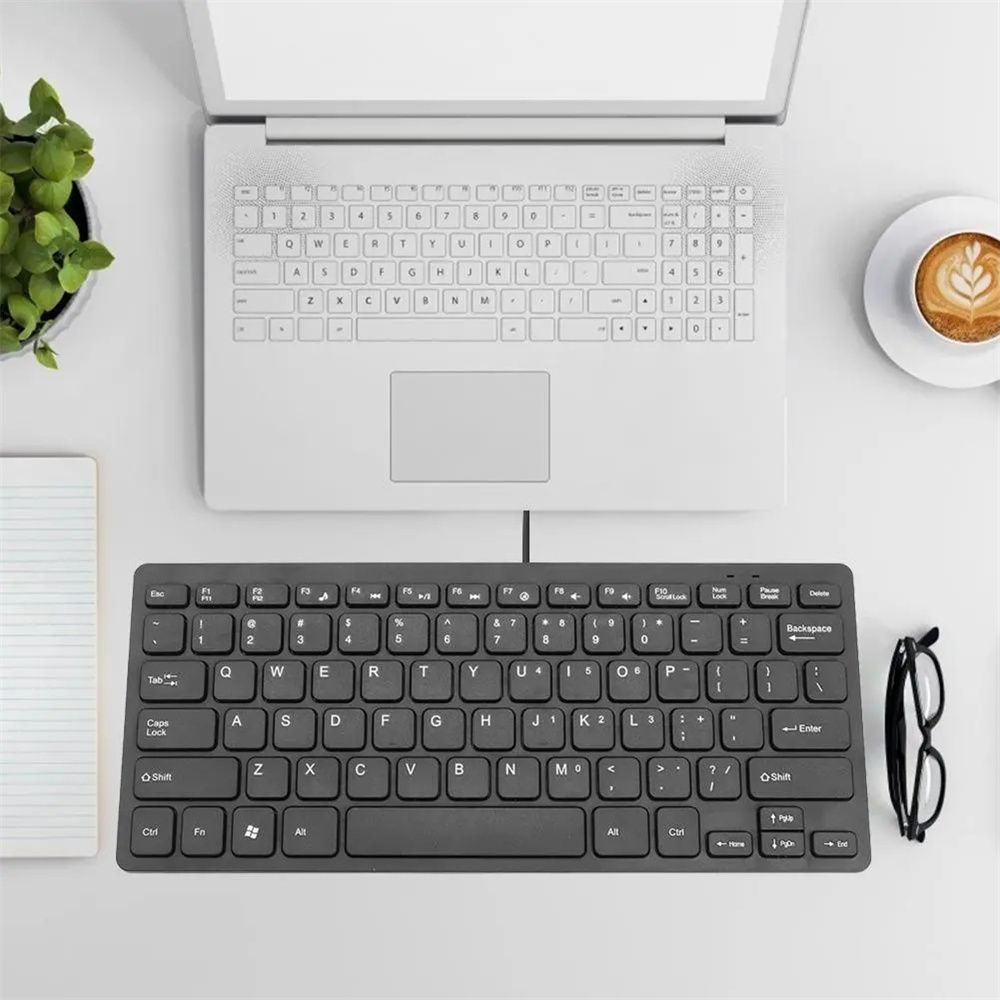 Tuenmall | Black Slim USB Wired Keyboard Business Computer Mini ...