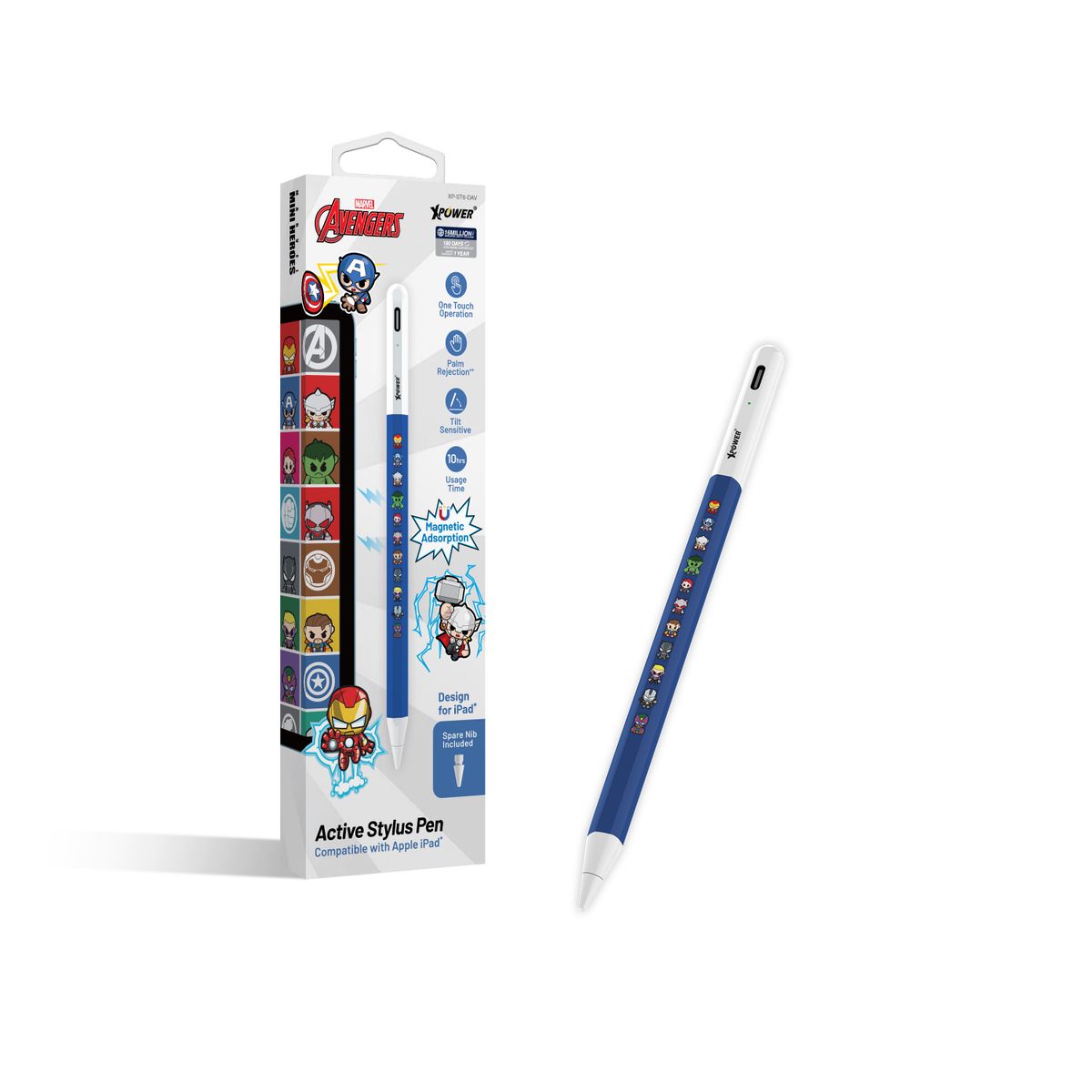 XPOWER | Marvel ST6-DAV 復仇者聯盟系列磁吸主動式觸控筆Apple iPad適用(原裝行貨 香港官方保養 ...