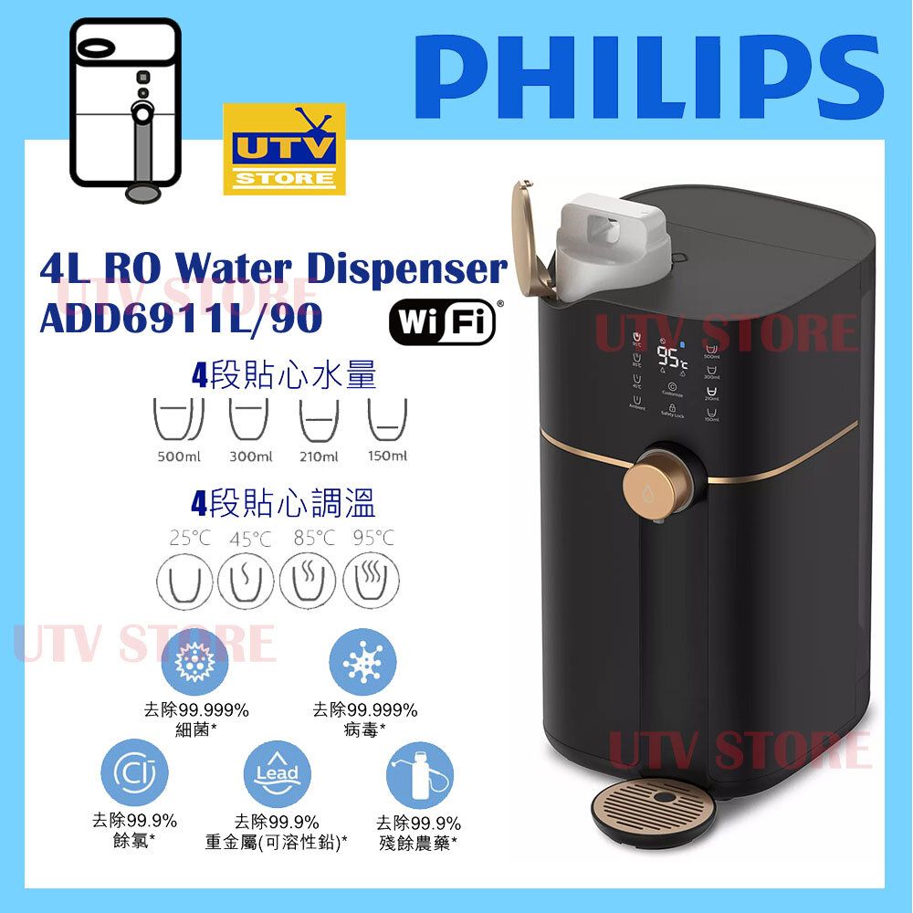 飛利浦 | Philips ADD6911L 4升 即時加熱RO 飲水機 5重過濾 4段水溫 WiFi 連接 | HKTVmall 香港最大網購平台