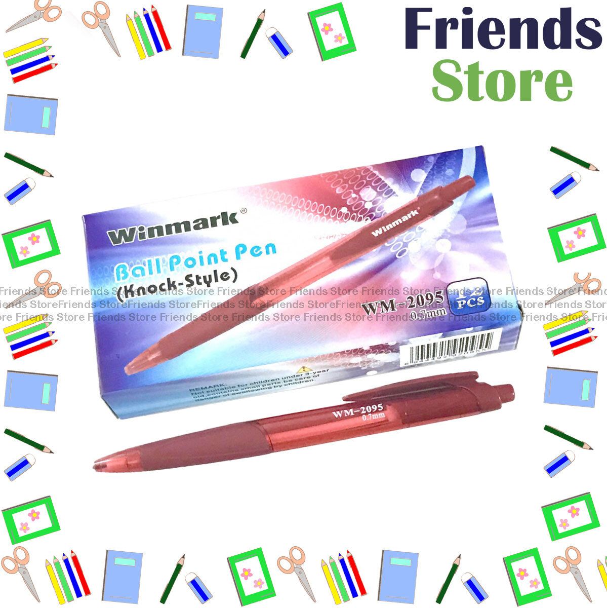 Winmark | 按掣原子筆 WM-2095 (0.7mm / 紅色) [12支/盒] | HKTVmall 香港最大網購平台