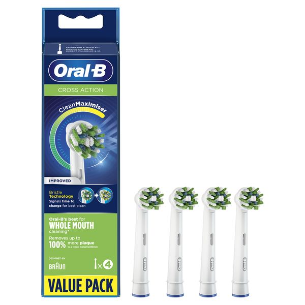 Oral-B | Oral-B EB50-4 Cross Action (4支裝) 白色 德國版 電動牙刷替換 多動向交叉刷頭 平行進口 | HKTVmall 香港最大網購平台