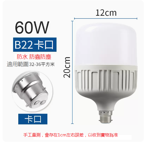 DDS | LED節能燈泡B22卡口（60W超亮燈泡卡口 黃光）#N249_ 005_ 169 | HKTVmall 香港最大網購平台